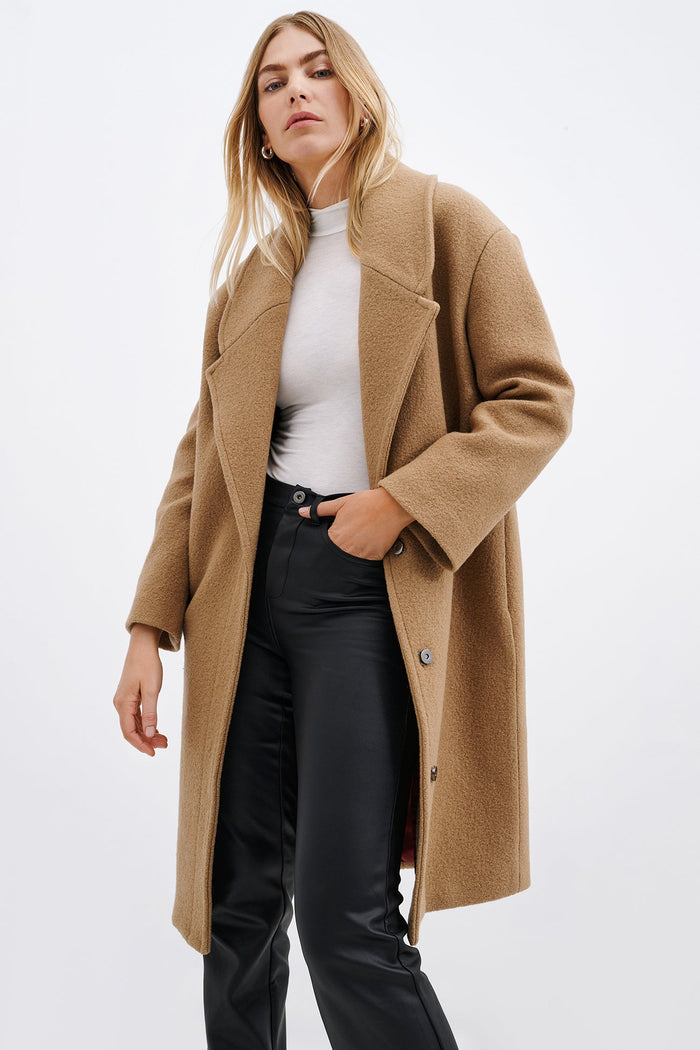 Camel Overcoat Wool Jacket - Owen Coat | Marcella