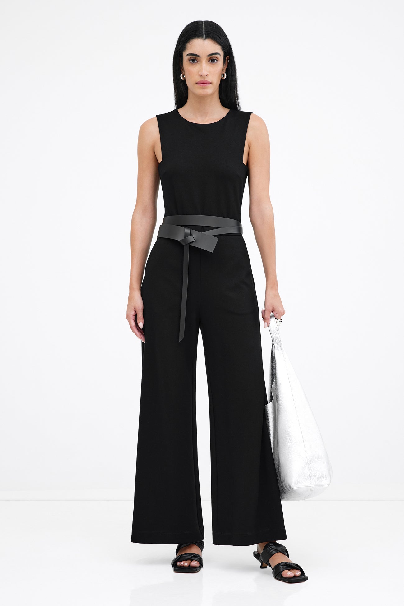 Women's Black Wide-Leg Jumpsuit | Marcella