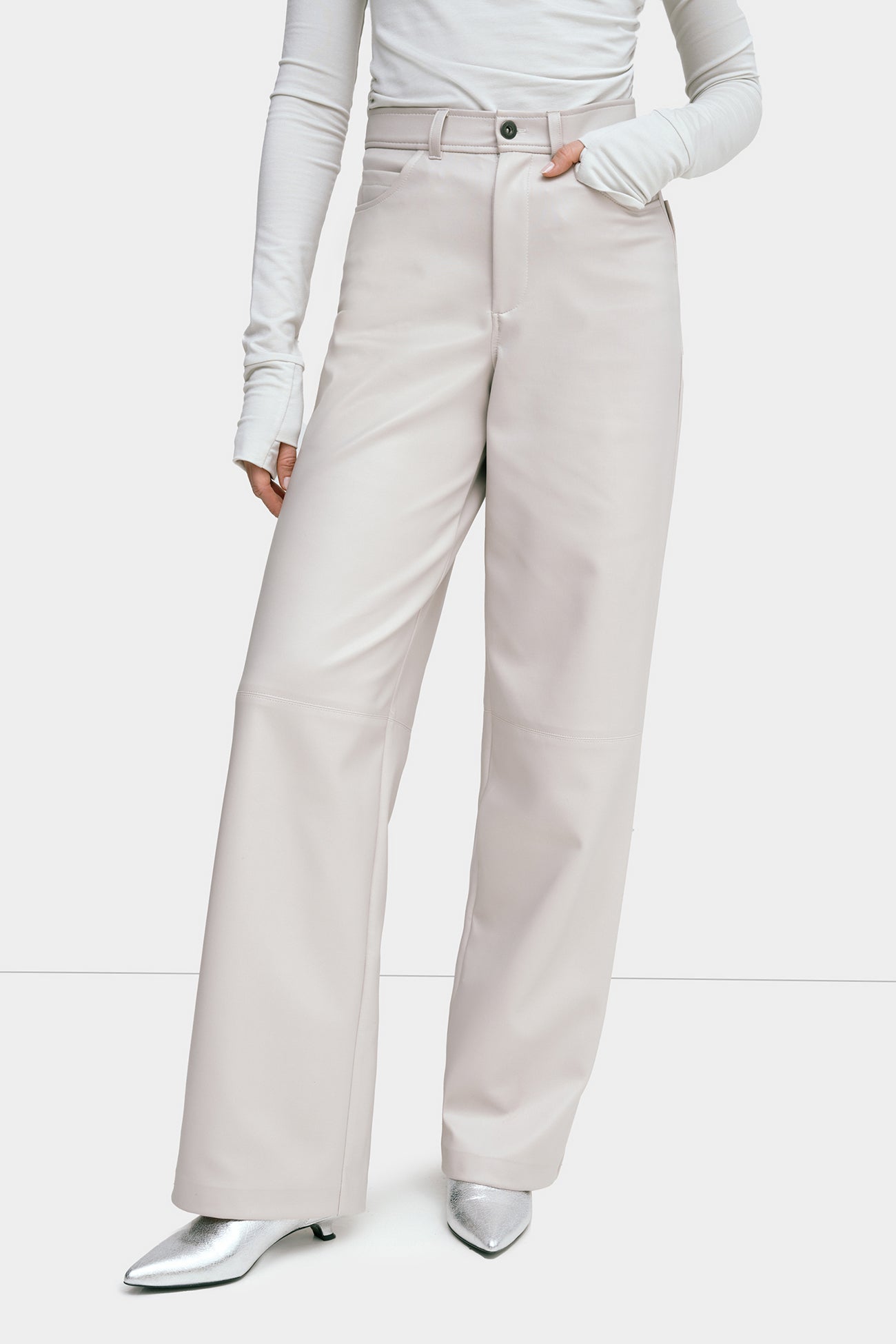 Women's Vegan Leather Wide-Leg Pants | Marcella
