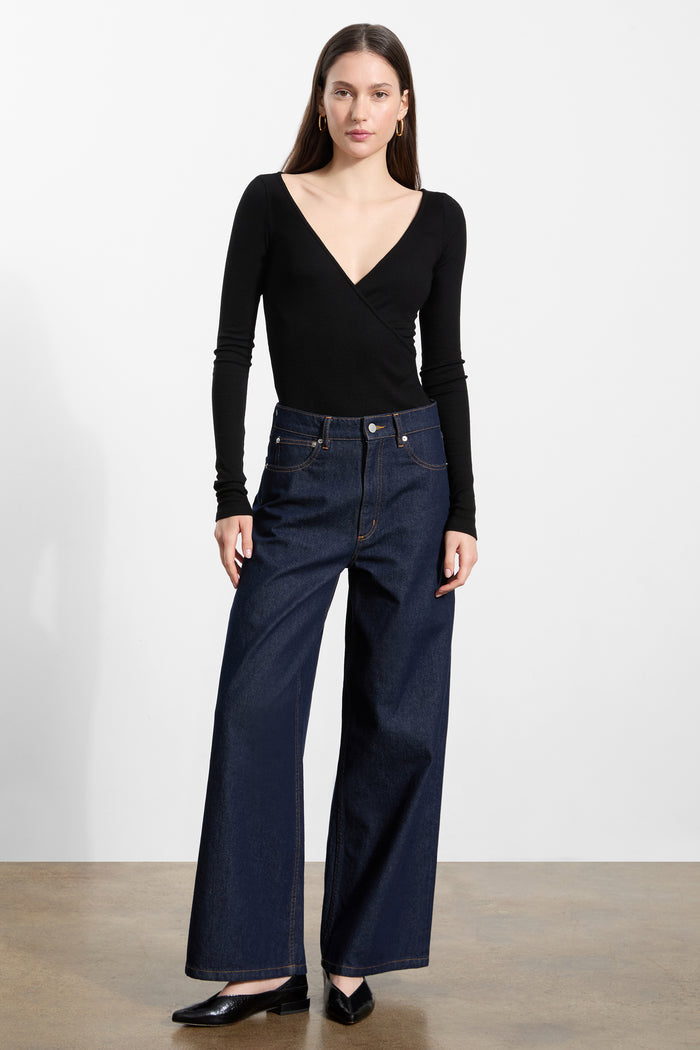 Women's European Denim Mid-Rise Wide-Leg Jeans - Linda Jeans | Marcella