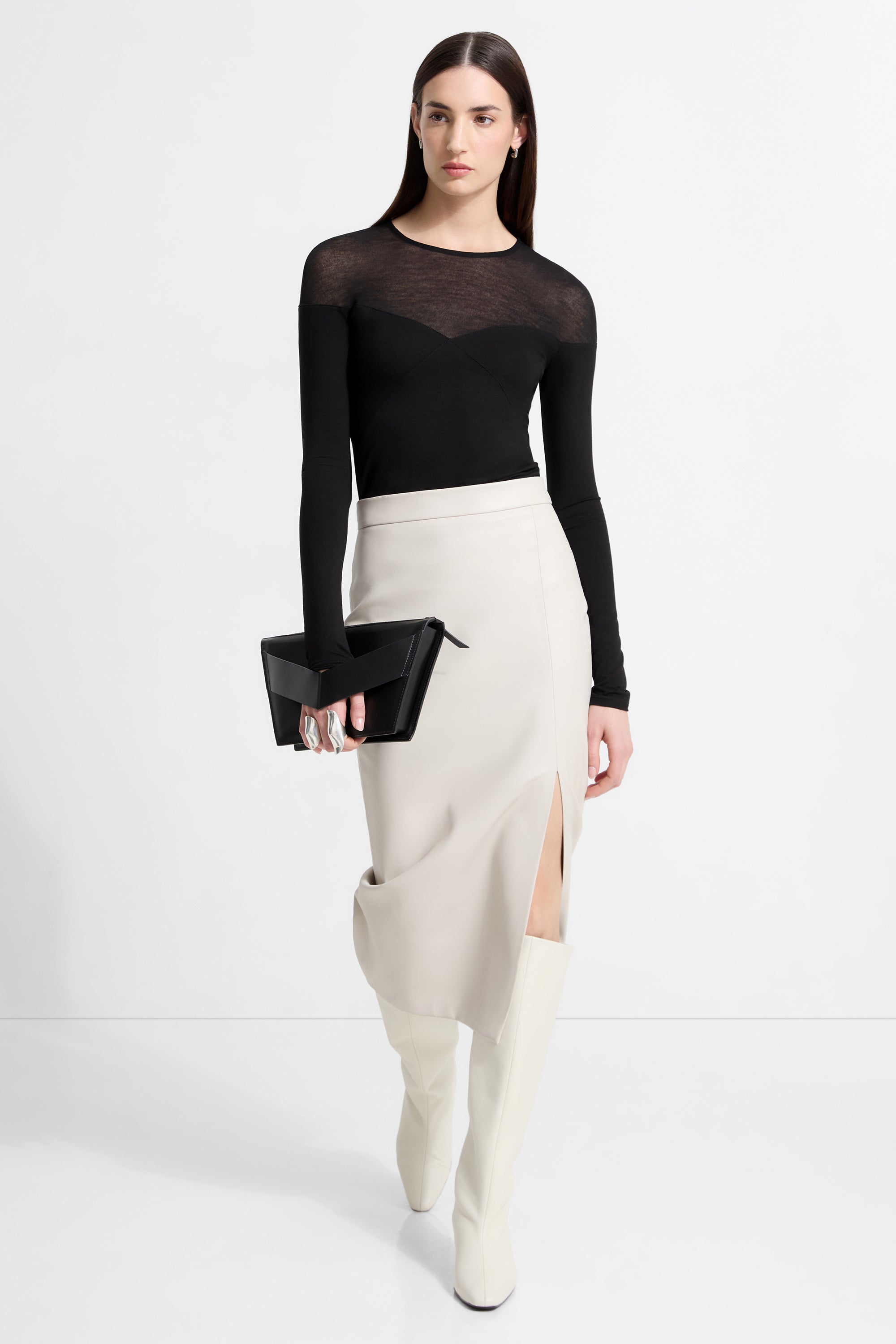 Women's Vegan Leather Pencil Skirt | Carly