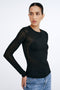 Women's Black Fitted Long-Sleeve Top - Casey Top | Marcella