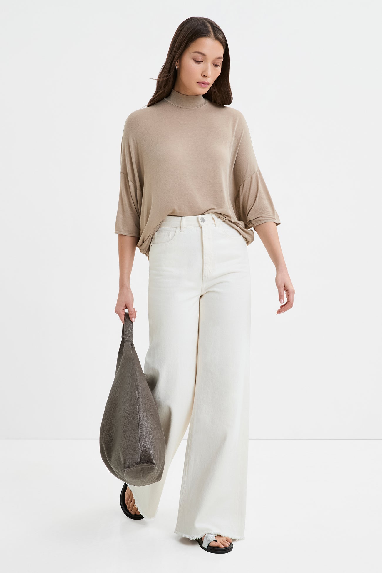 Women's Mock Neck Sheer Top | Marcella