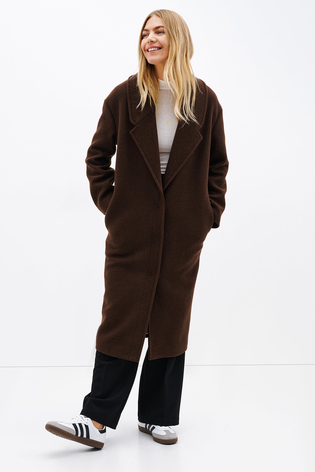 Oversized Women’s Brown Wool Winter Coat | Marcella
