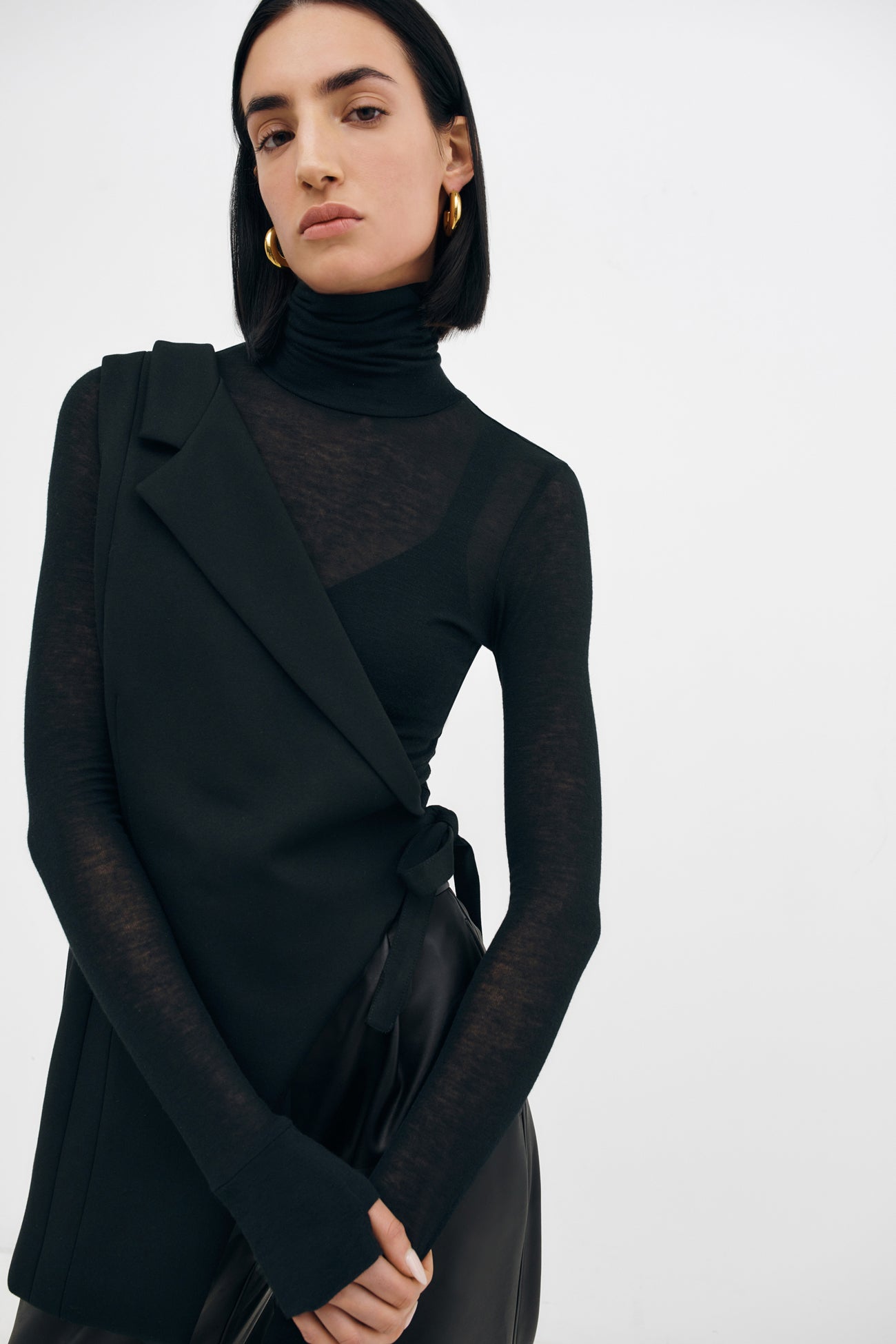 Women's Asymmetric Half Blazer Vest | Marcella