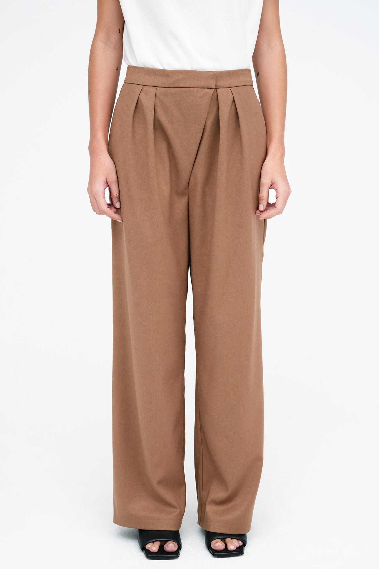Off White High Waisted Wide Leg Trousers - Morrison Pants | Marcella