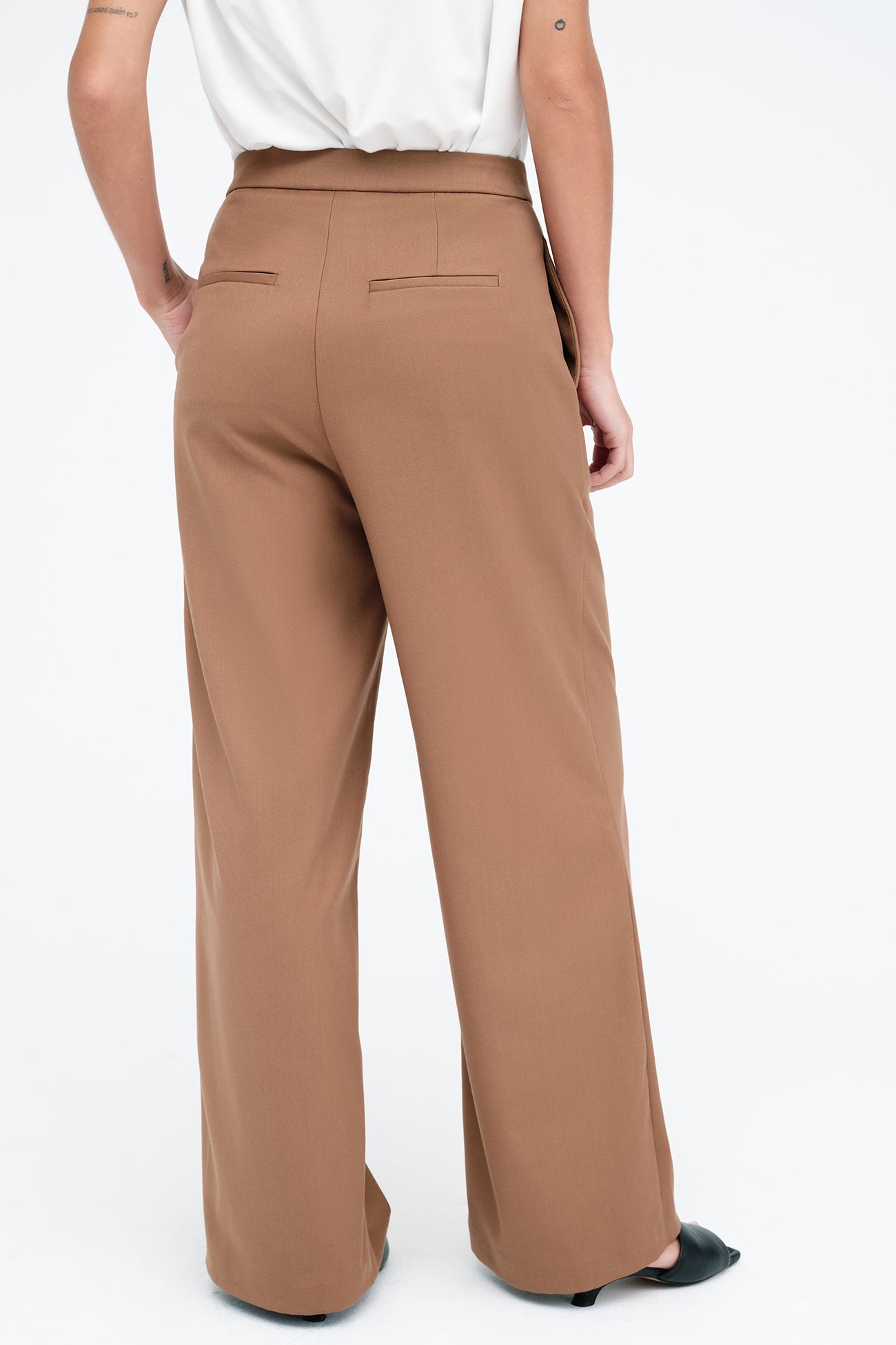 Black High Waisted Wide Leg Trousers - Morrison Pants | Marcella