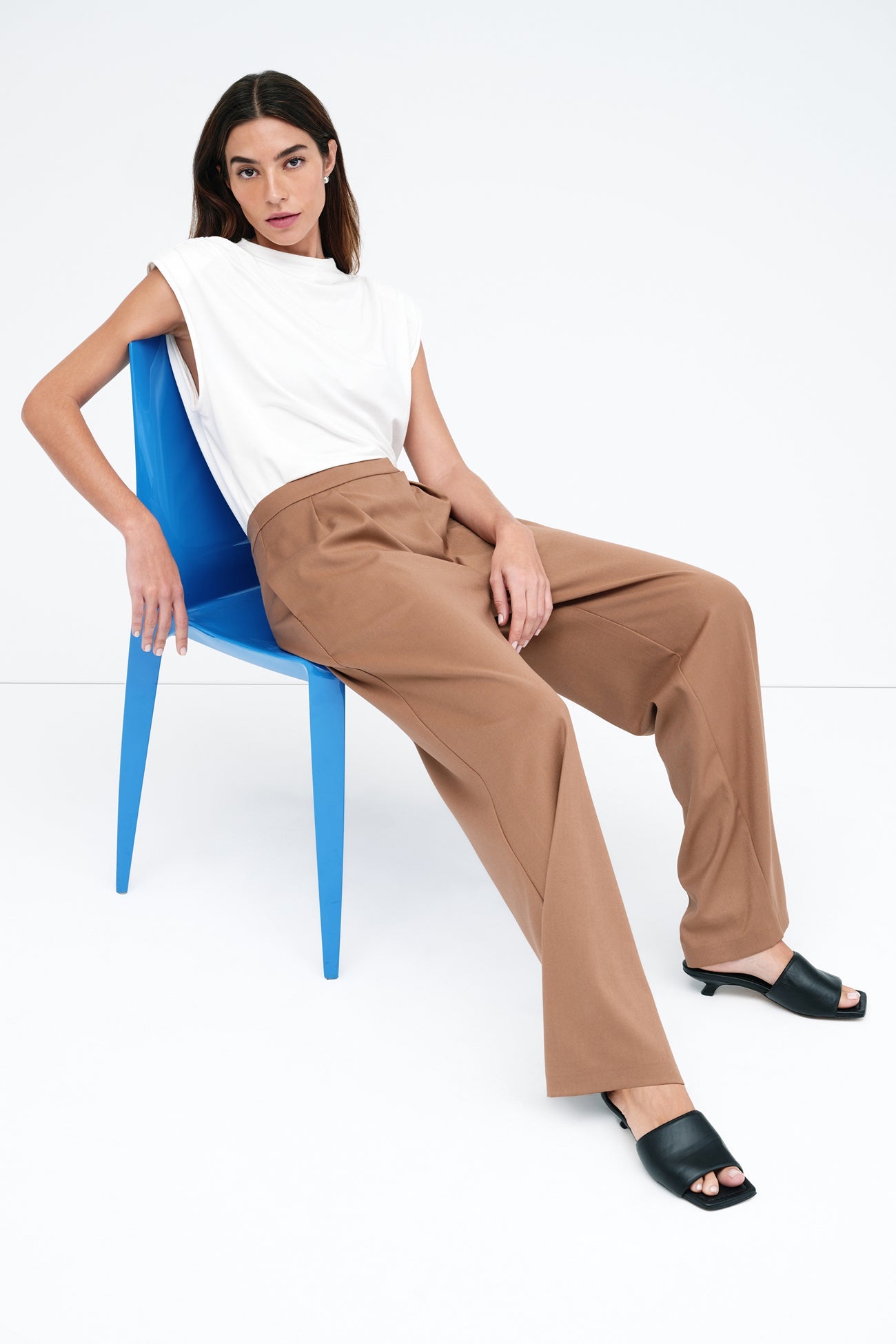 Off White High Waisted Wide Leg Trousers - Morrison Pants | Marcella