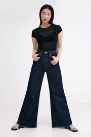 Women's Dark Blue Wide-Leg Jeans | Marcella