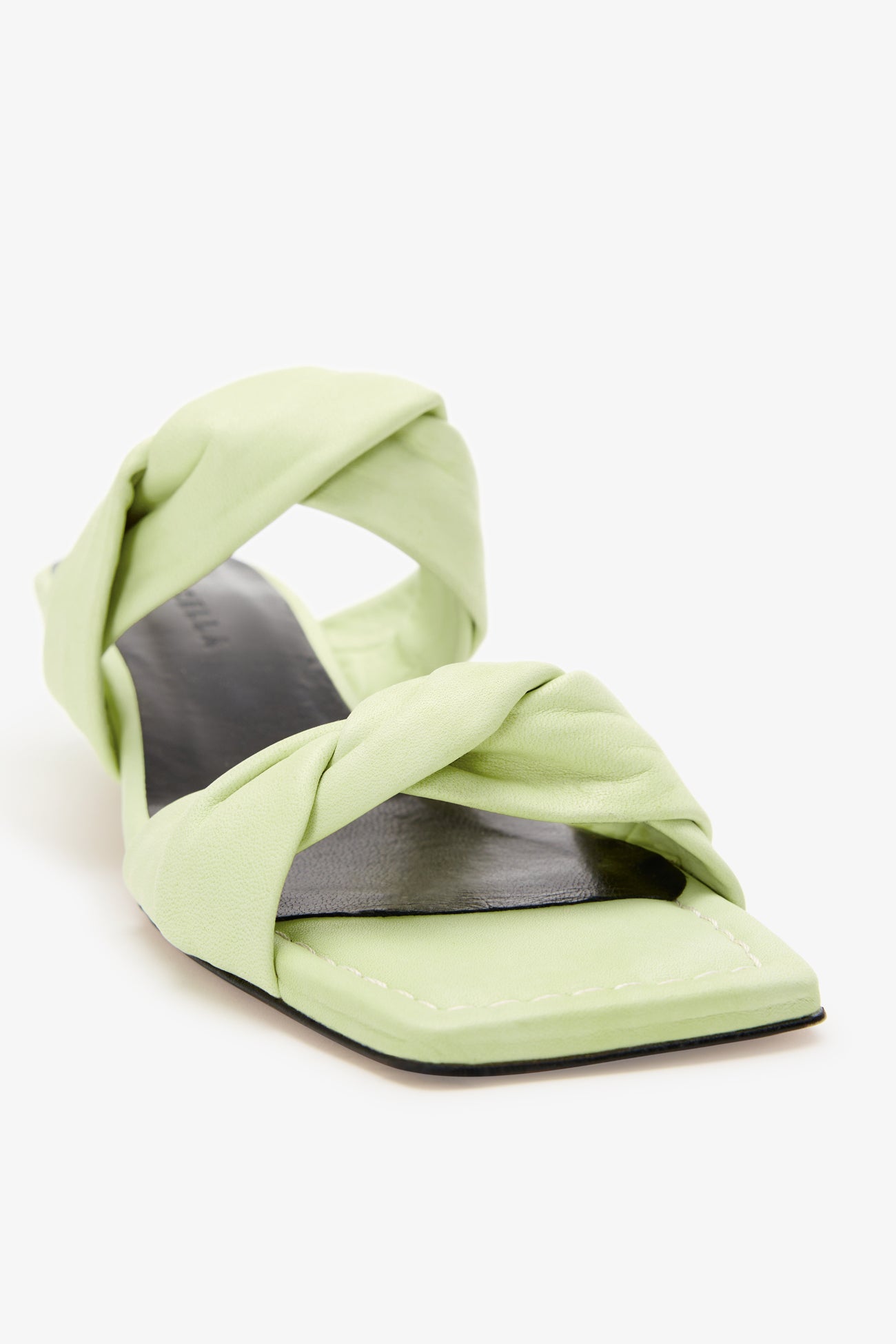 Orange Leather Kitten Heel Strappy Sandals - Solana Sandals | Marcella