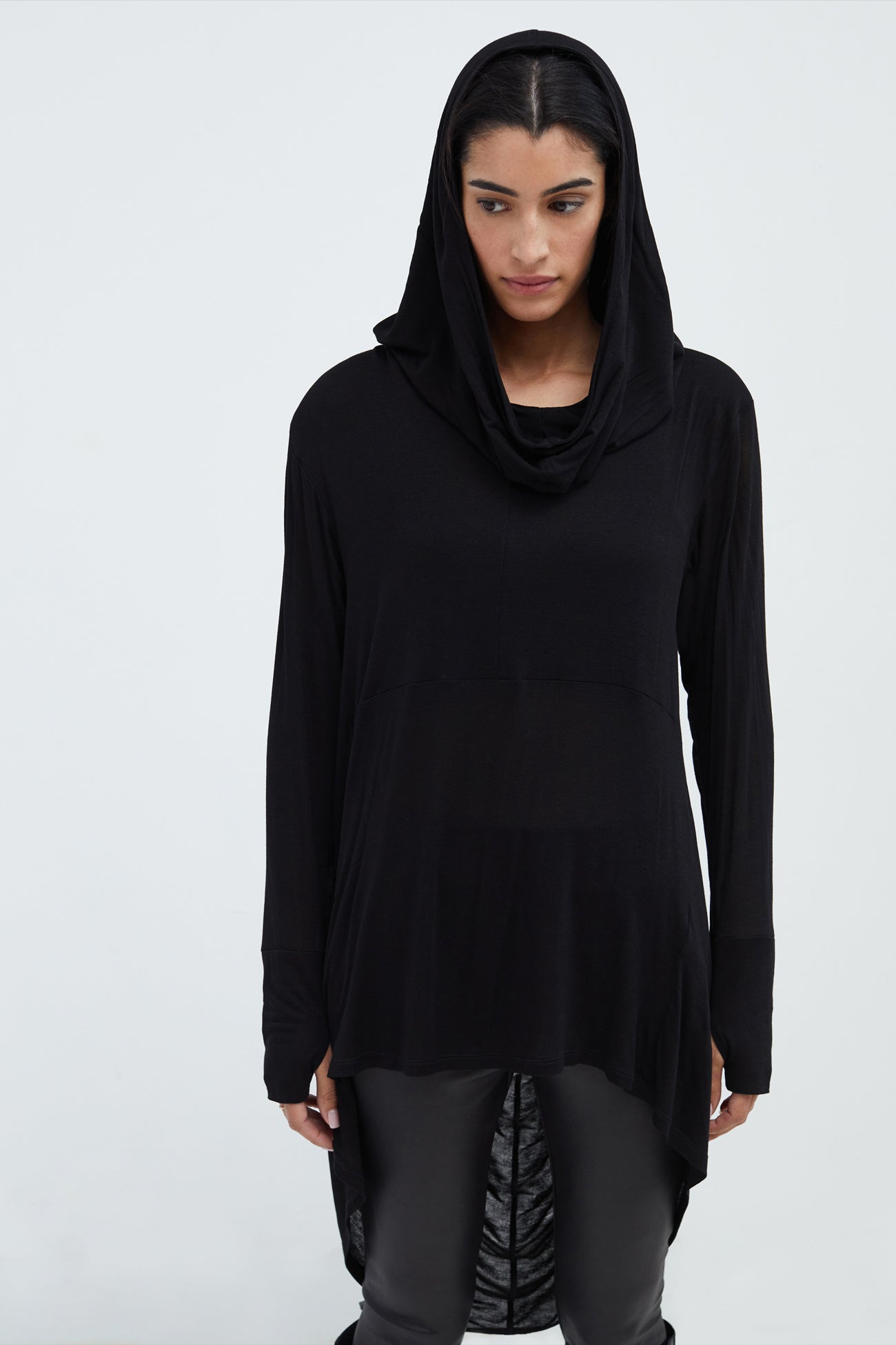 Hooded Petite Tunic Oversized Pullover- Petite Oslo Tunic | Marcella