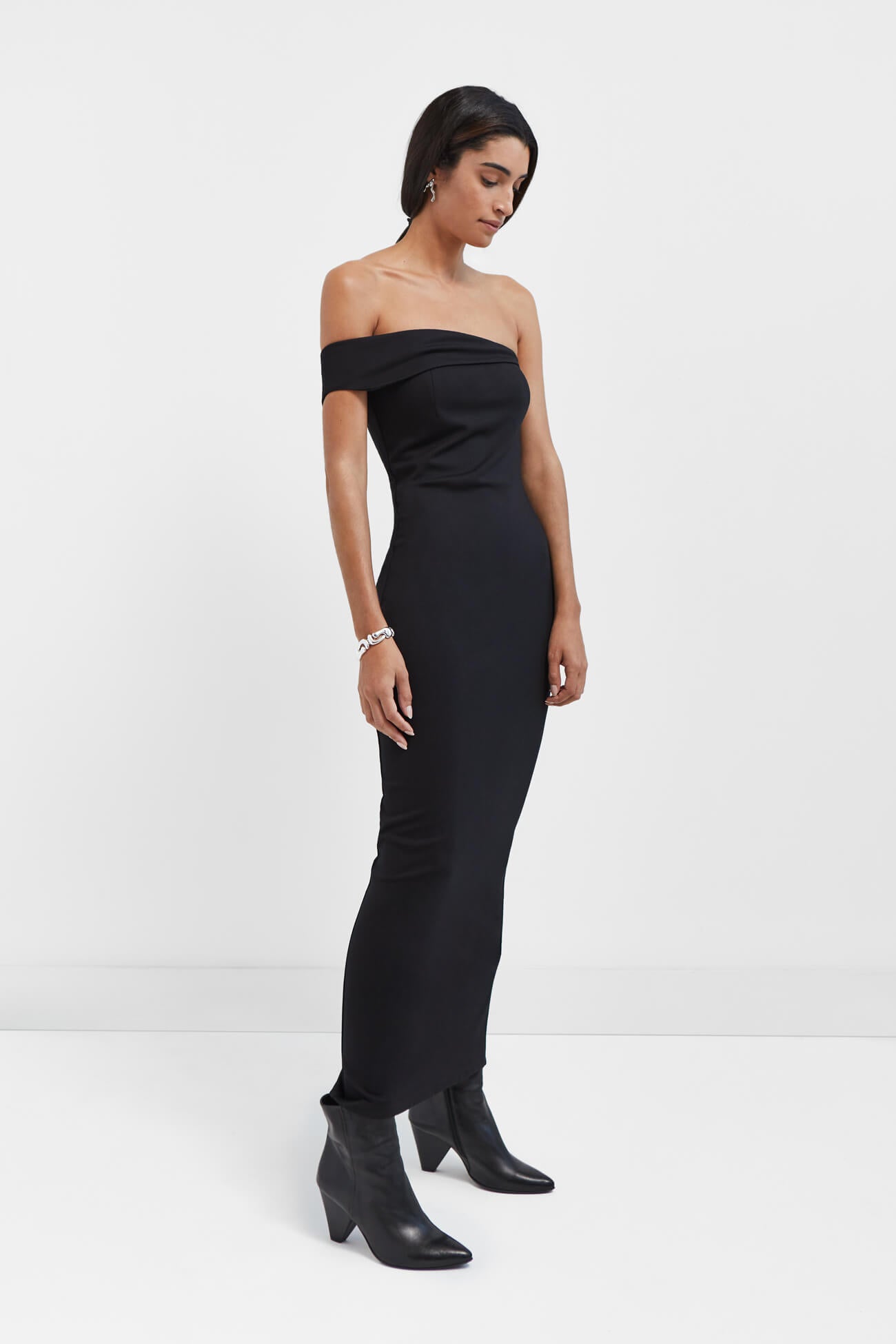 Black Modern Column Dress - Plaza Dress | Marcella